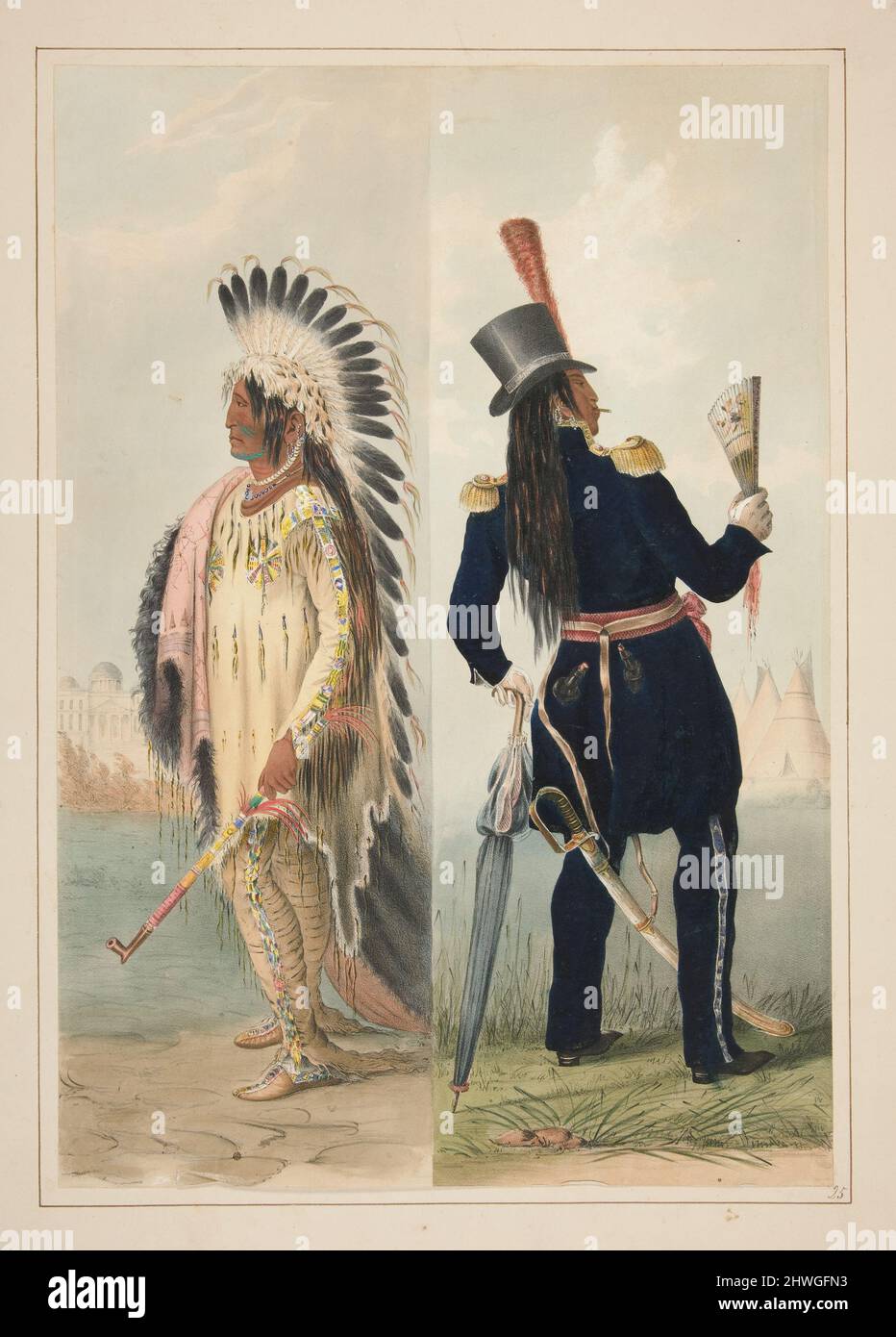 Wi-Jun-Jon, An Assinneboin Chief, pl. 25 from the North American Indian ...