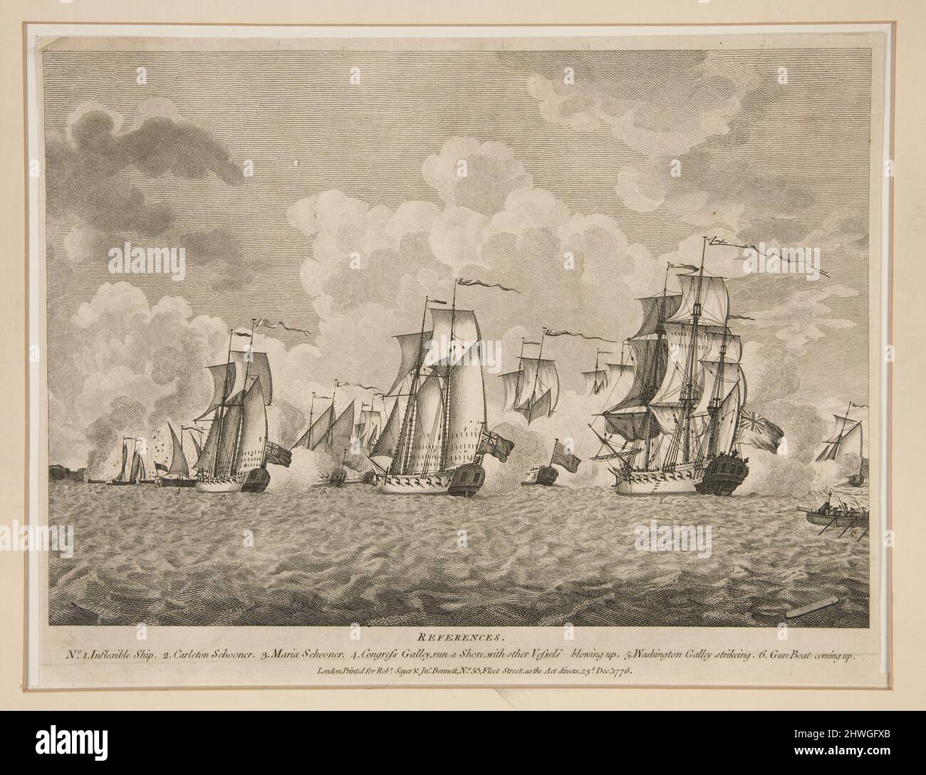 (A Description of the engagement on Lake Champlain) Battle scene of ...
