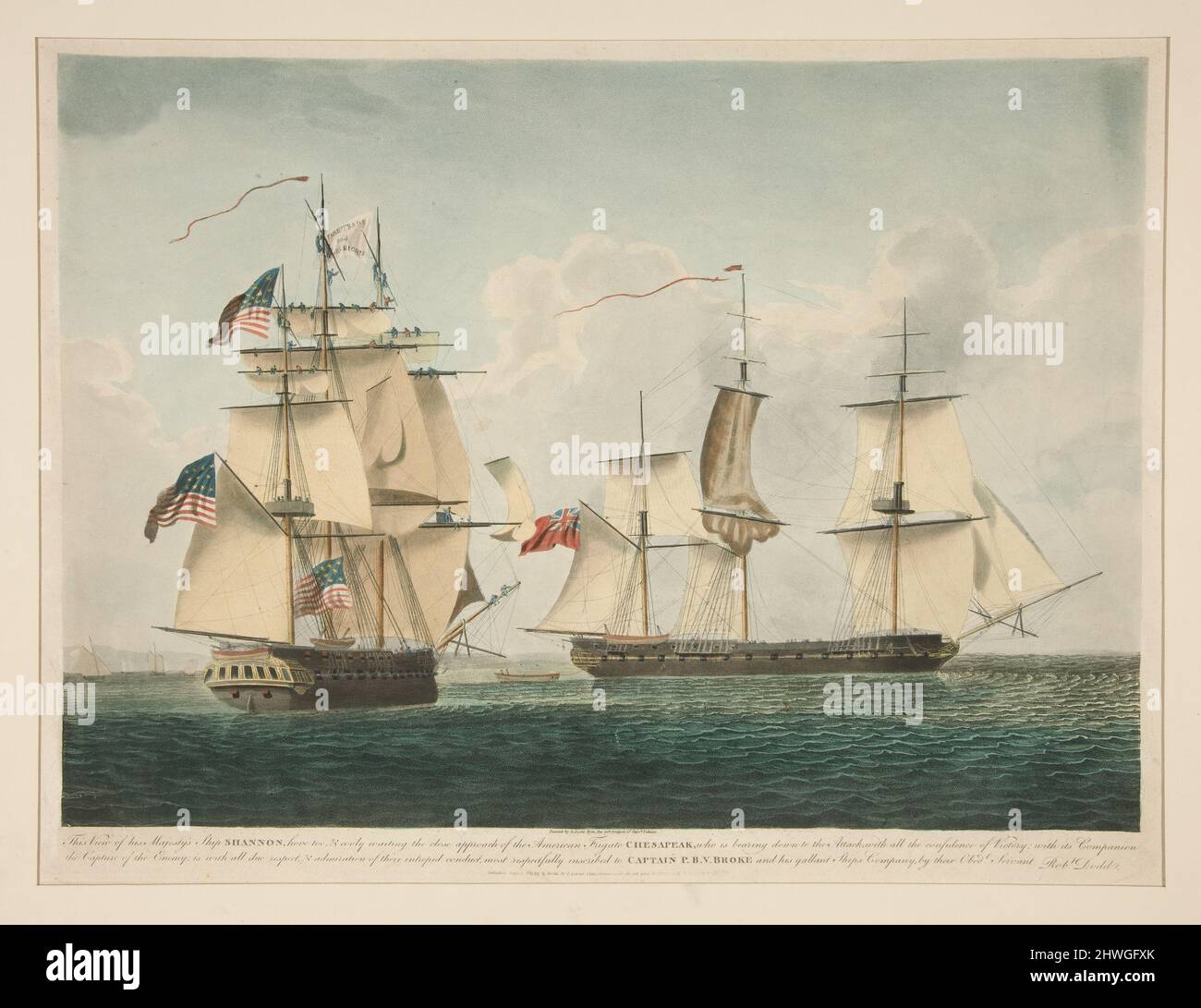 This View of the his Majesty’s Ship Shannon awaiting the close approach ...