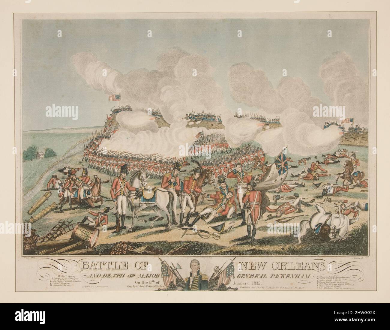 Battle of New Orleans. Artist: Joseph Yeager, American, 1792–1859After ...