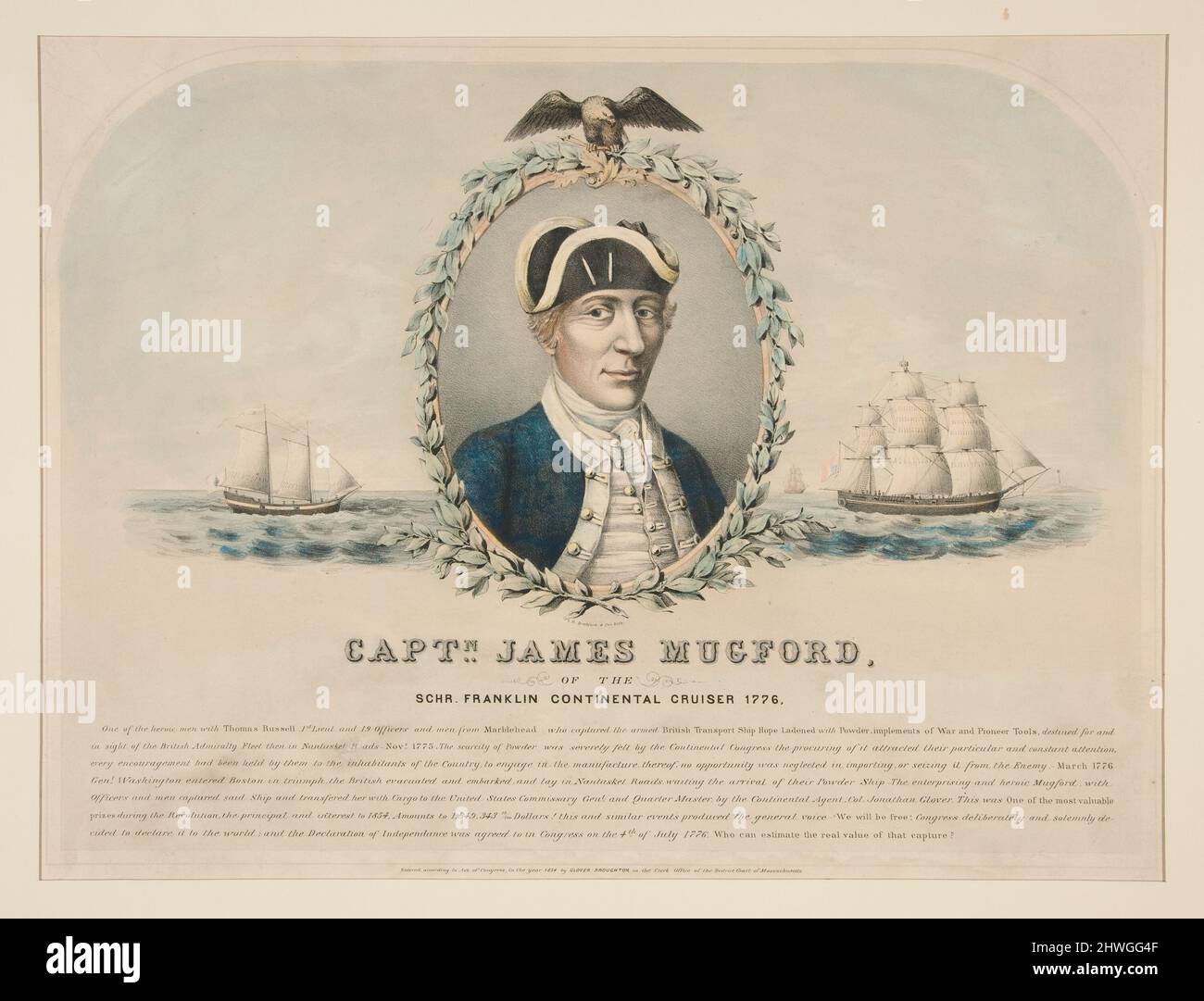 Capt.n James Mugford …. Artist: Lodowick H. Bradford, American, 1820 ...