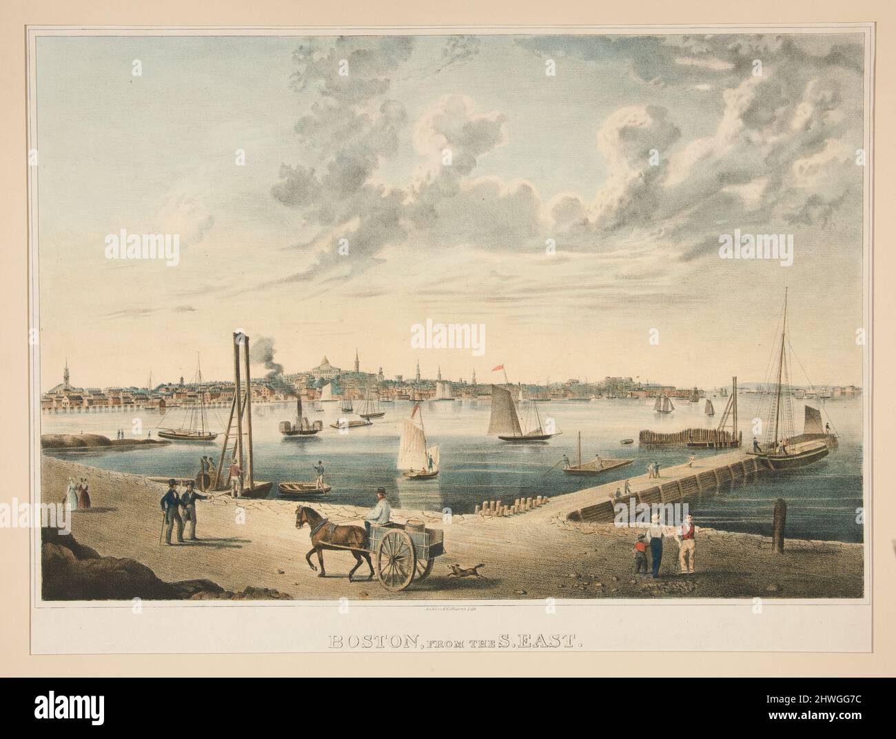 Boston, From the S. East. Lithographer: Jenkins & Colburn, American ...