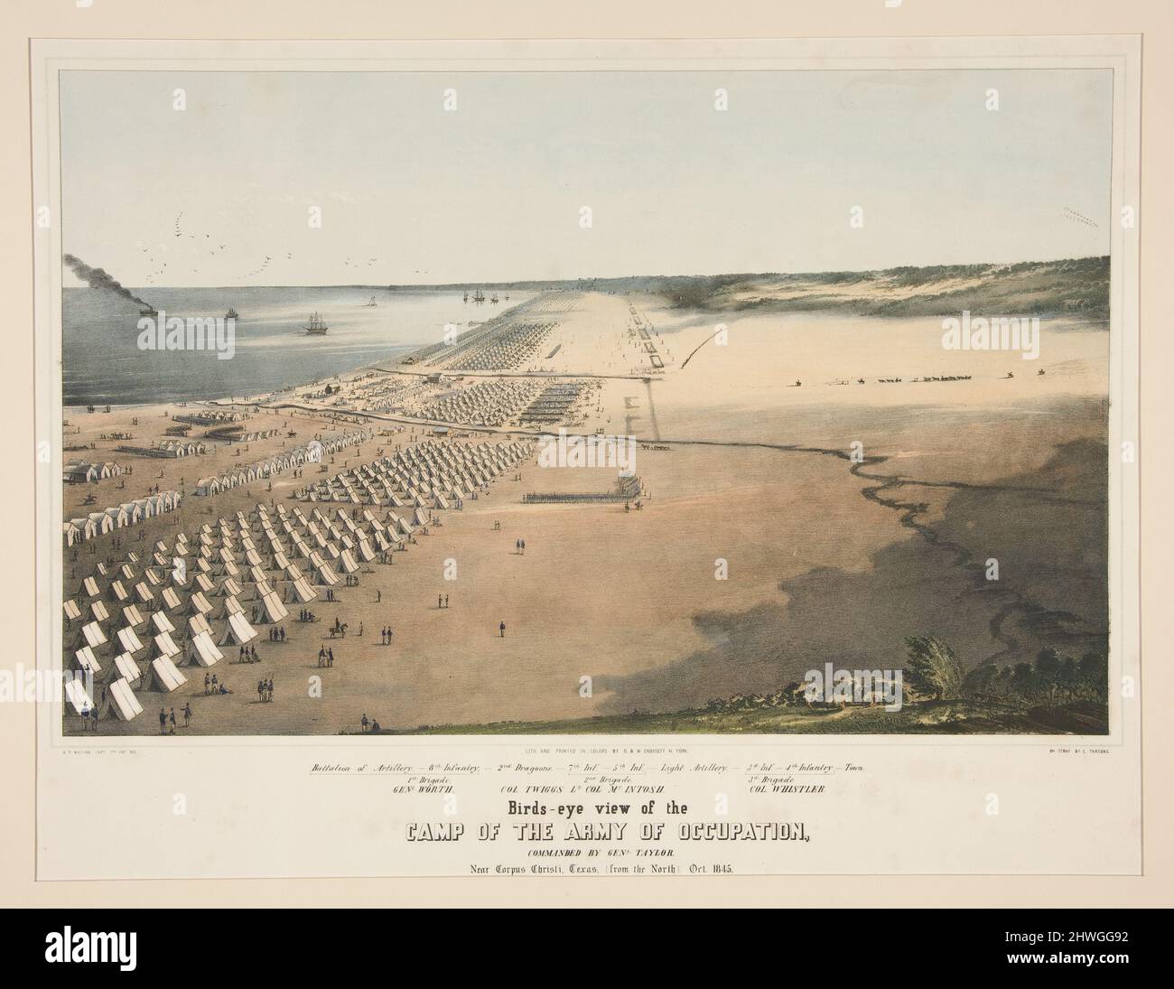 Bird’s-eye view of the / Camp of the Army of Occupation… Near Corpus ...