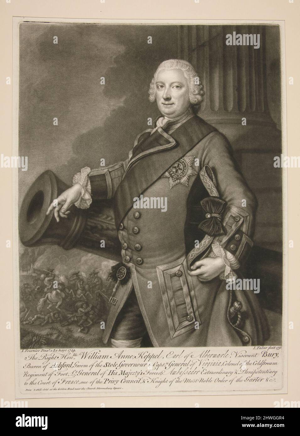 William Anne Keppel. Artist: I. FaberAfter: I. Fournier, American Stock ...