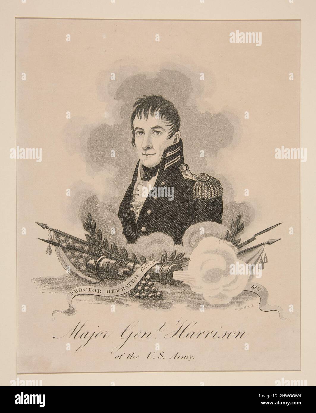 Major Gen. W. Harrison of the U.S. Army. Engraver: William Strickland ...