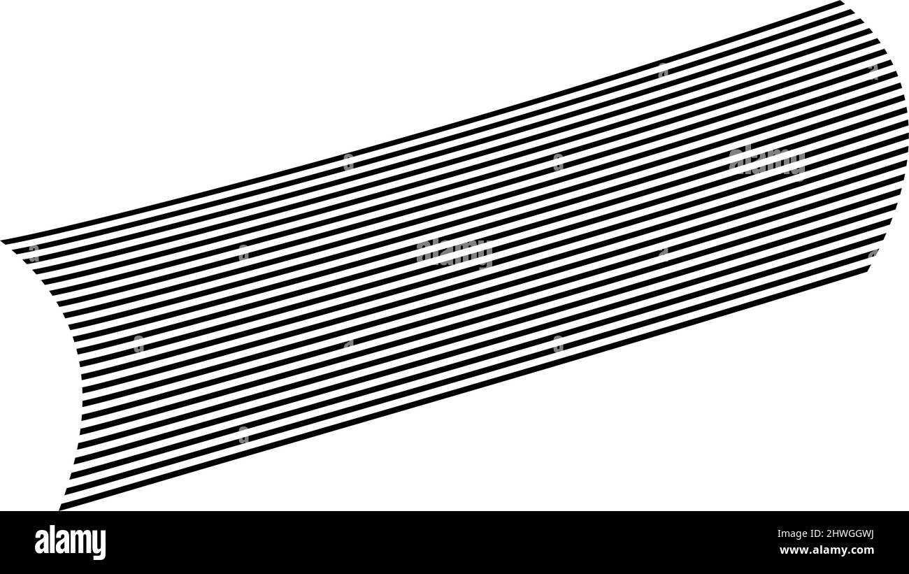 Bent abstract curved lines, stripes element - stock vector illustration ...