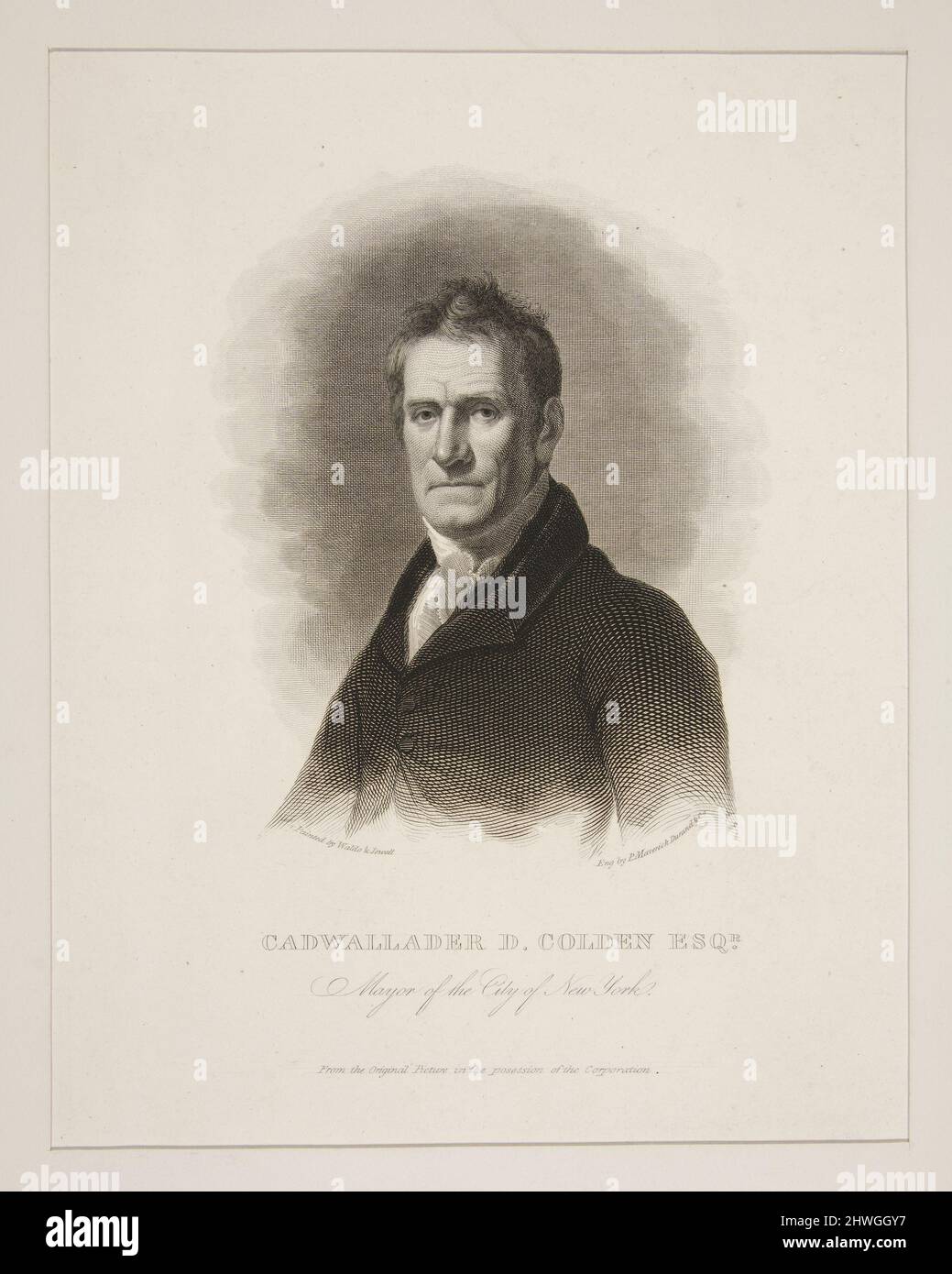 Cadwallader D. Colden, Esq., Mayor of the City of New York. Engraver: P ...