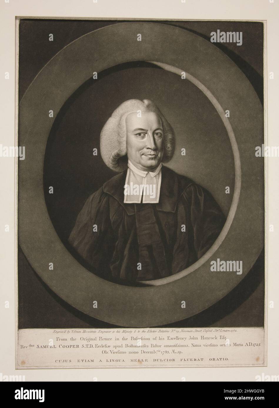 Rev. dus Samuel Cooper, S.T.D. …. Engraver: Valentine Green, British ...