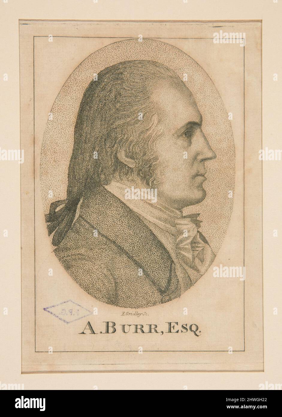 Aaron Burr. Engraver: Enoch Gridley, American, active 1800–1818 Stock ...