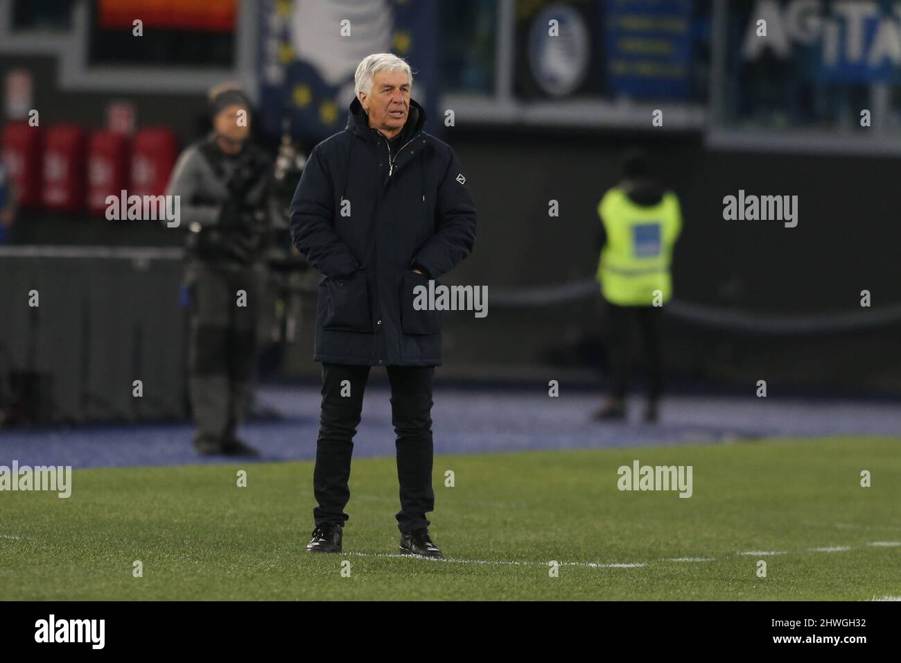 Atalanta's Italian coach Gian Piero Gasperini looks during the Serie A ...