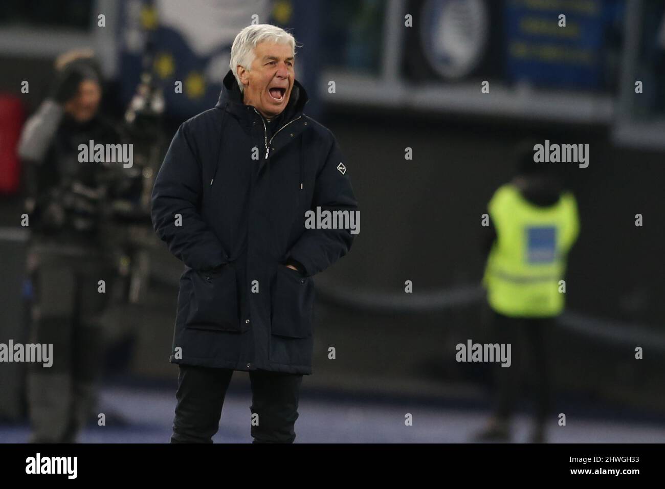 Atalanta's Italian coach Gian Piero Gasperini looks during the Serie A ...