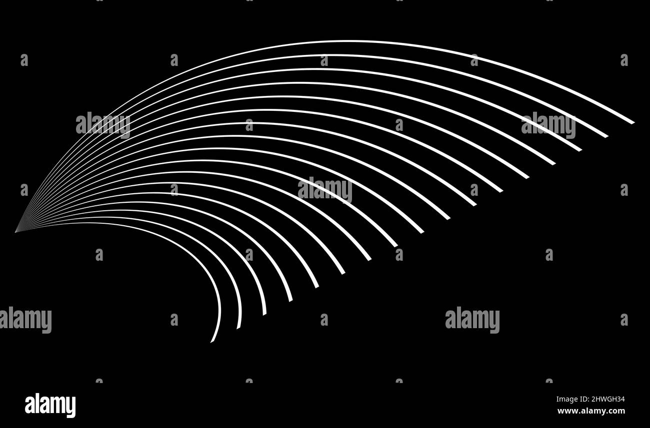 Bent abstract curved lines, stripes element - stock vector illustration ...