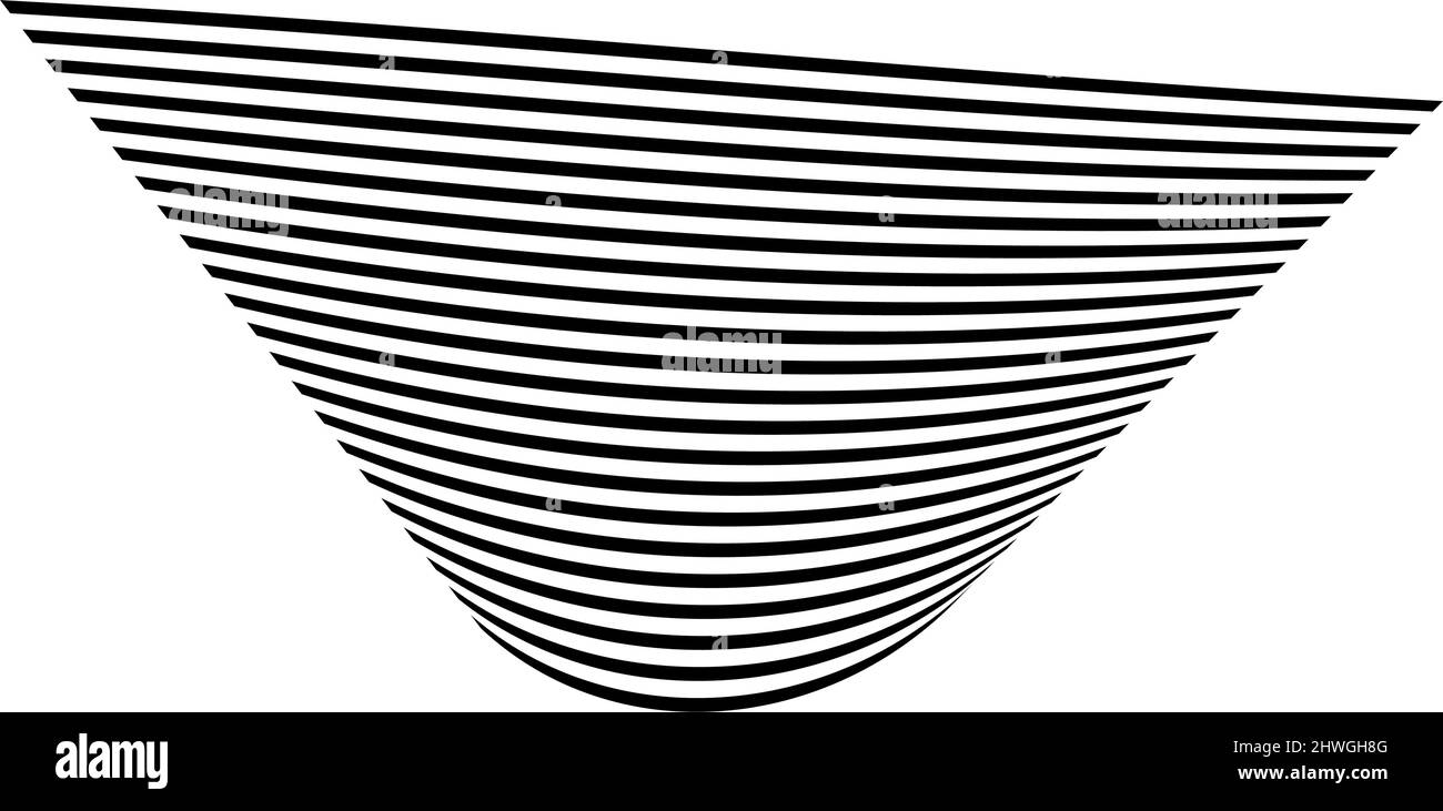 Bent abstract curved lines, stripes element - stock vector illustration ...