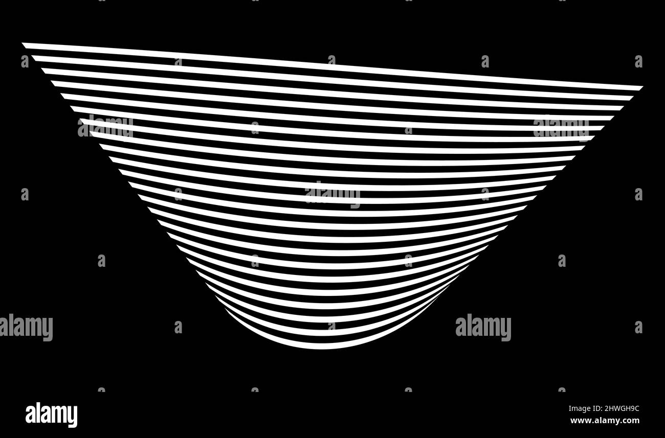 Bent abstract curved lines, stripes element - stock vector illustration ...