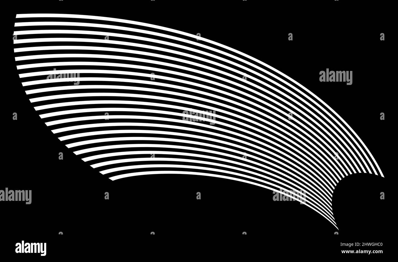 Bent abstract curved lines, stripes element - stock vector illustration ...