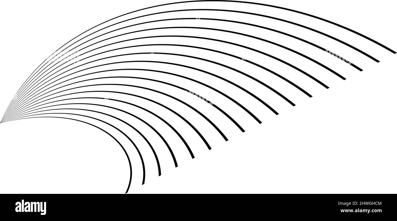 Bent abstract curved lines, stripes element - stock vector illustration ...