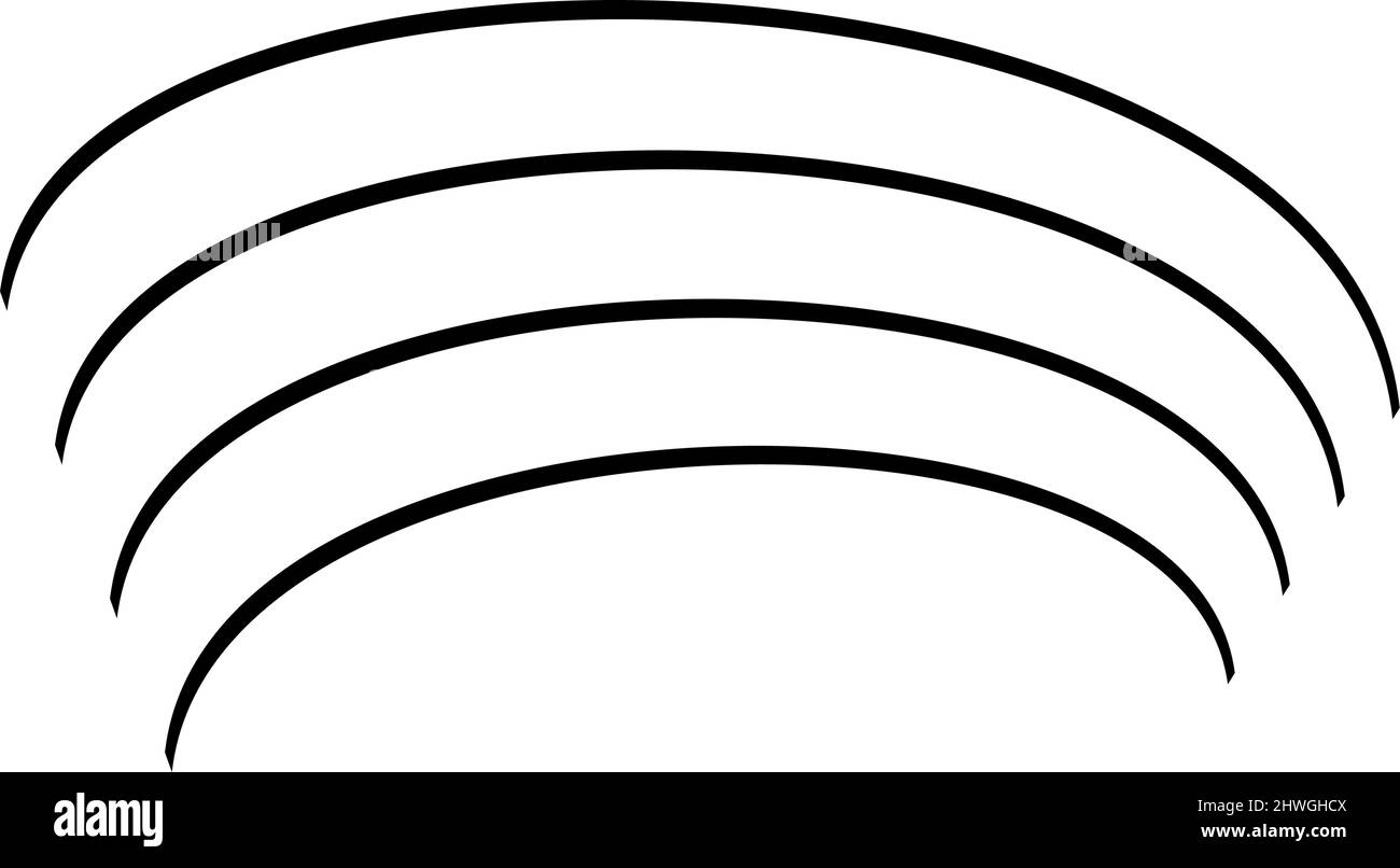 Bent abstract curved lines, stripes element - stock vector illustration ...