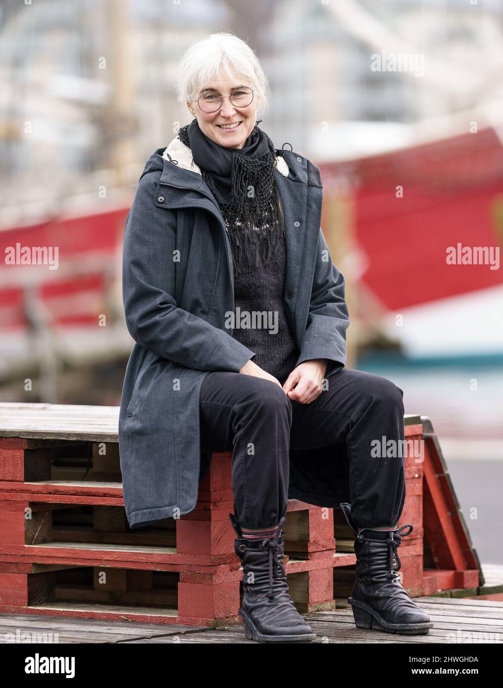 Flensburg, Germany. 22nd Feb, 2022. Andrea Paluch, writer, literary ...
