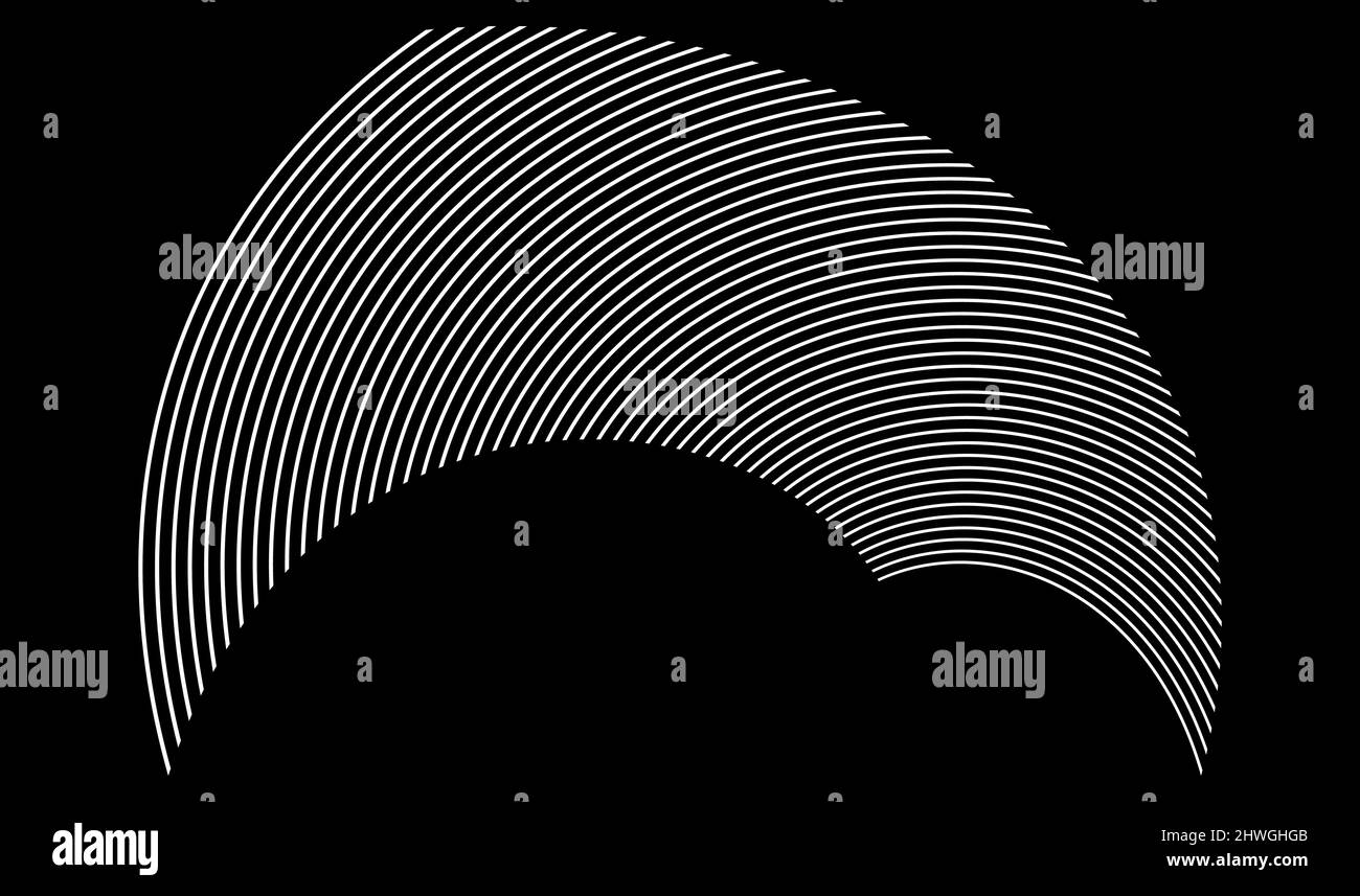 Bent abstract curved lines, stripes element - stock vector illustration ...