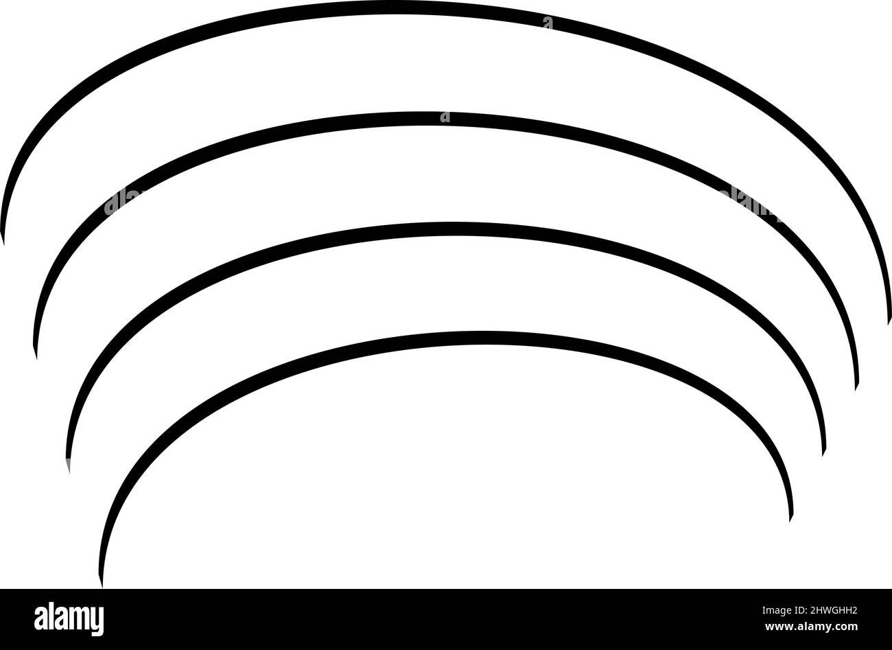 Bent abstract curved lines, stripes element - stock vector illustration ...