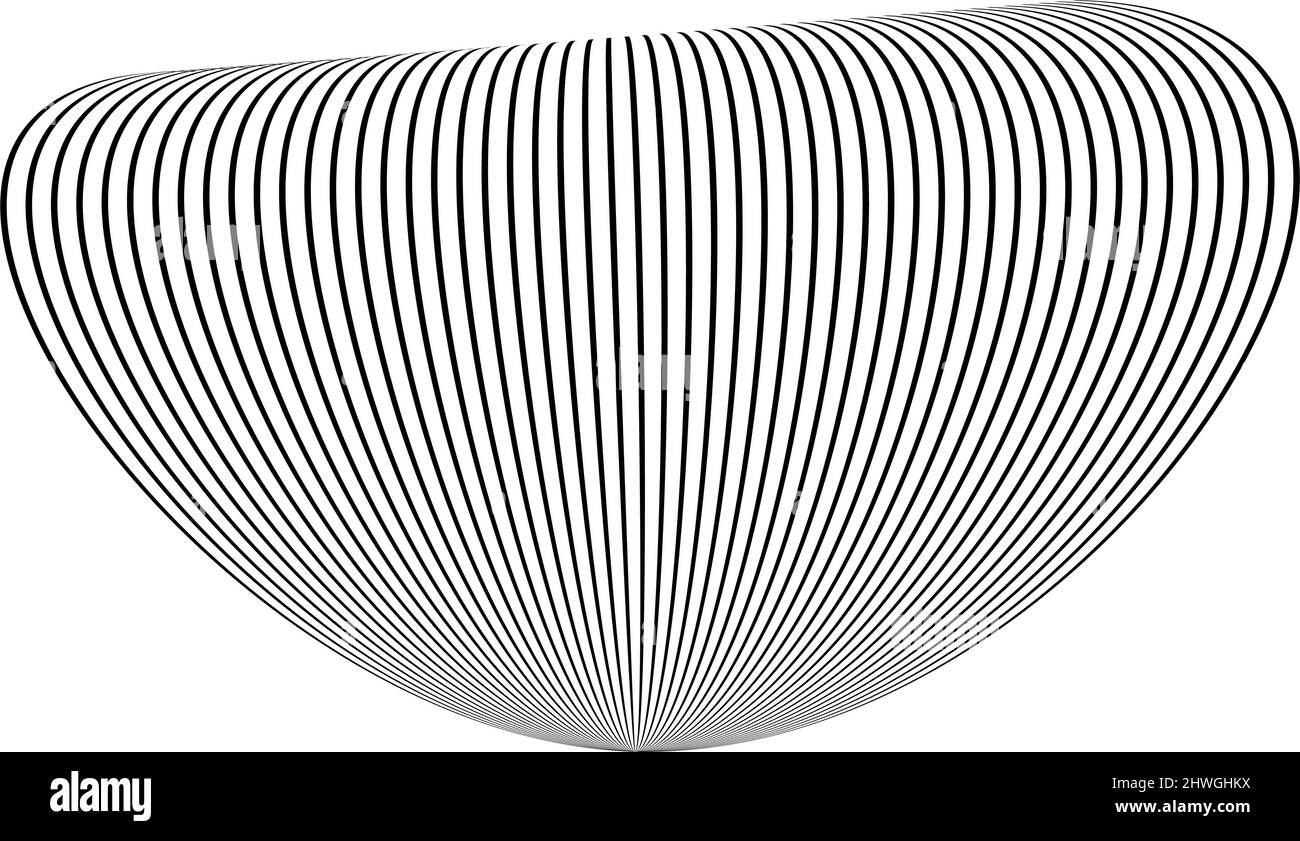 Bent abstract curved lines, stripes element - stock vector illustration ...