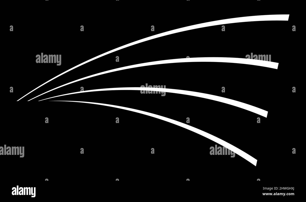 Bent abstract curved lines, stripes element - stock vector illustration ...