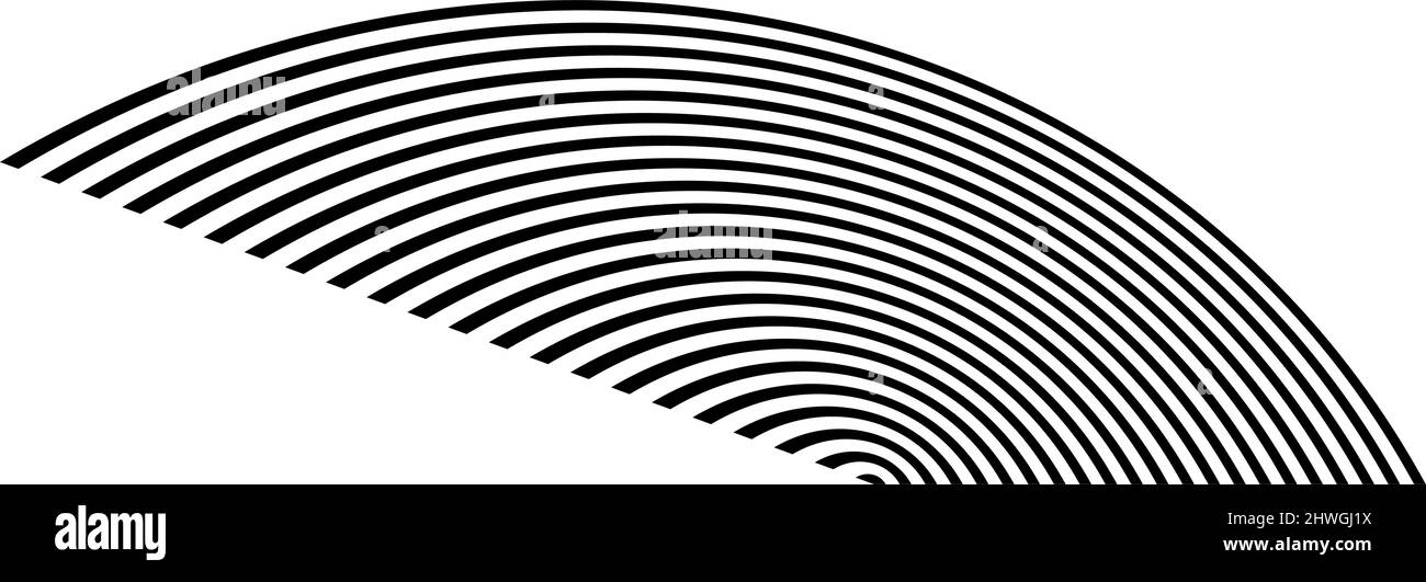 Bent abstract curved lines, stripes element - stock vector illustration ...