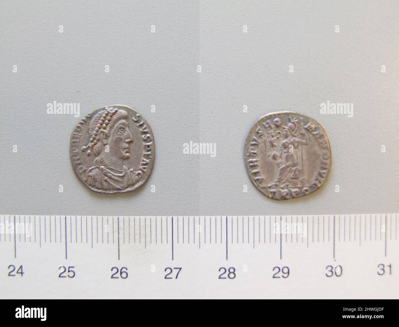 1 Siliqua of Theodosius I, Emperor of Rome from Treveri. Ruler ...