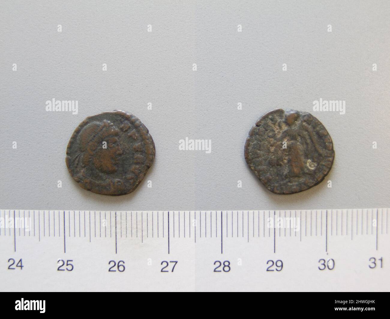 1 Nummus of Valens, Emperor of the Roman Empire from Lugdunum. Ruler ...
