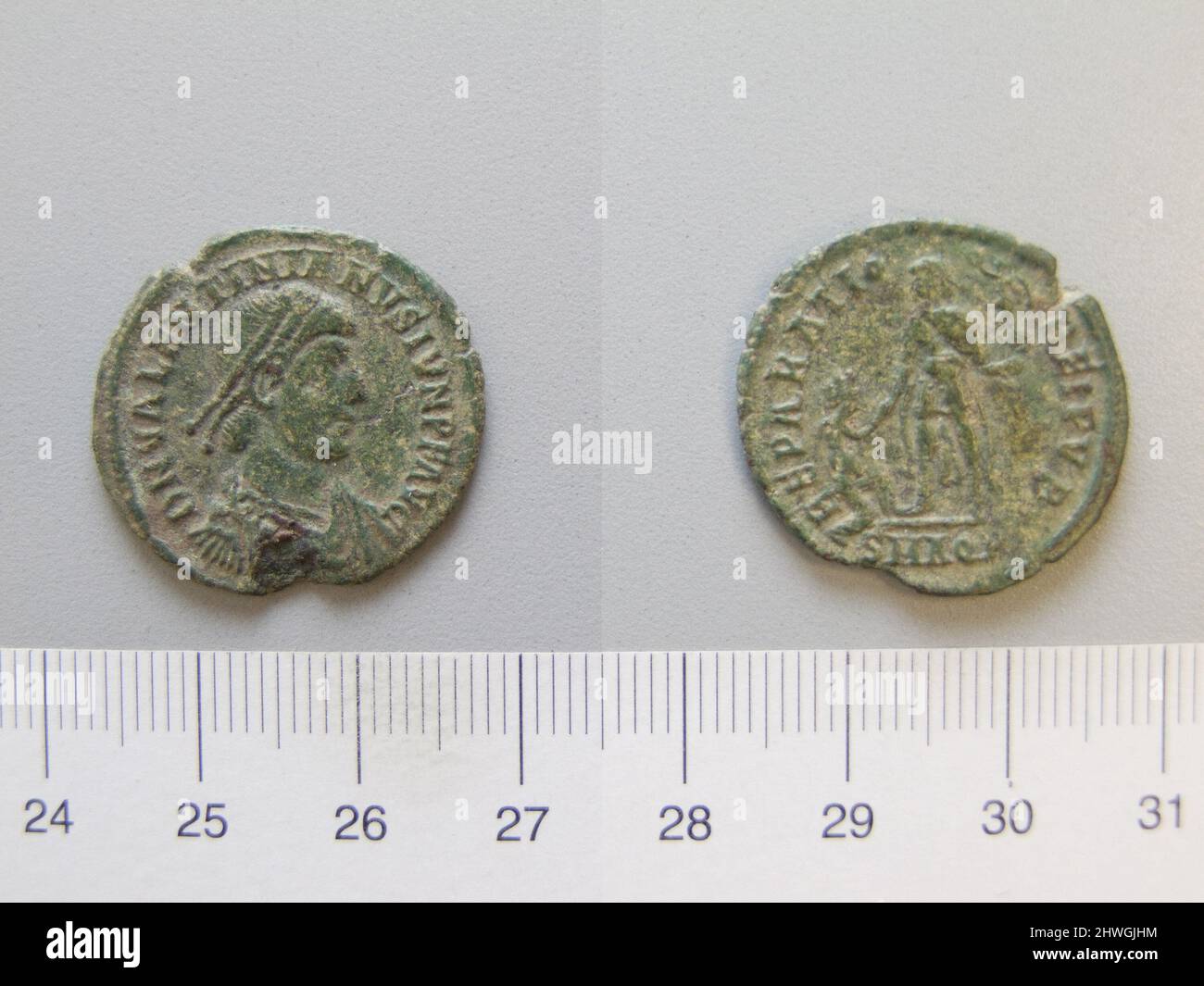 1 Nummus of Valentinian II, Emperor of Rome from Aquileia. Ruler ...