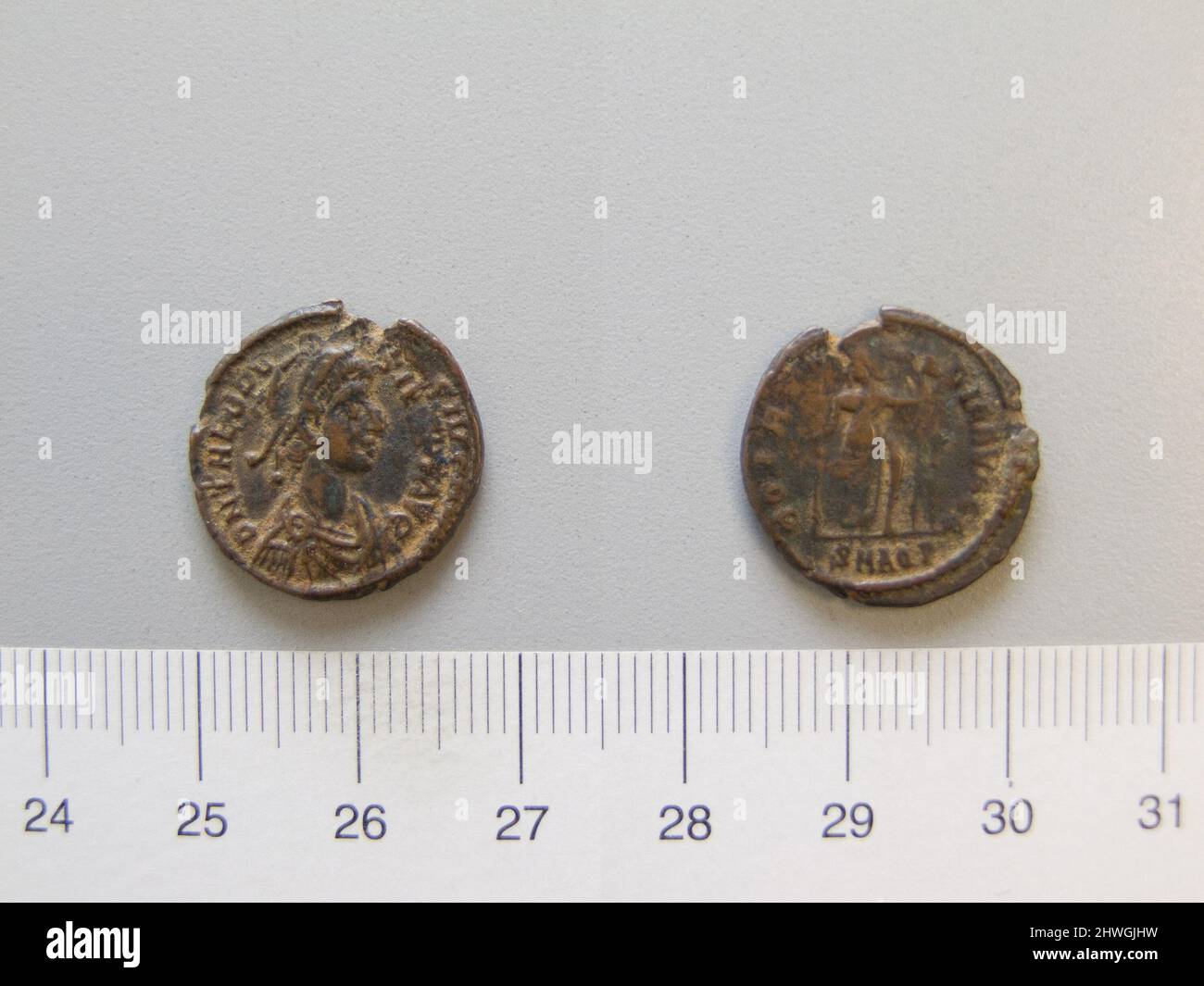 1 Nummus of Theodosius I, Emperor of Rome from Aquileia. Ruler ...