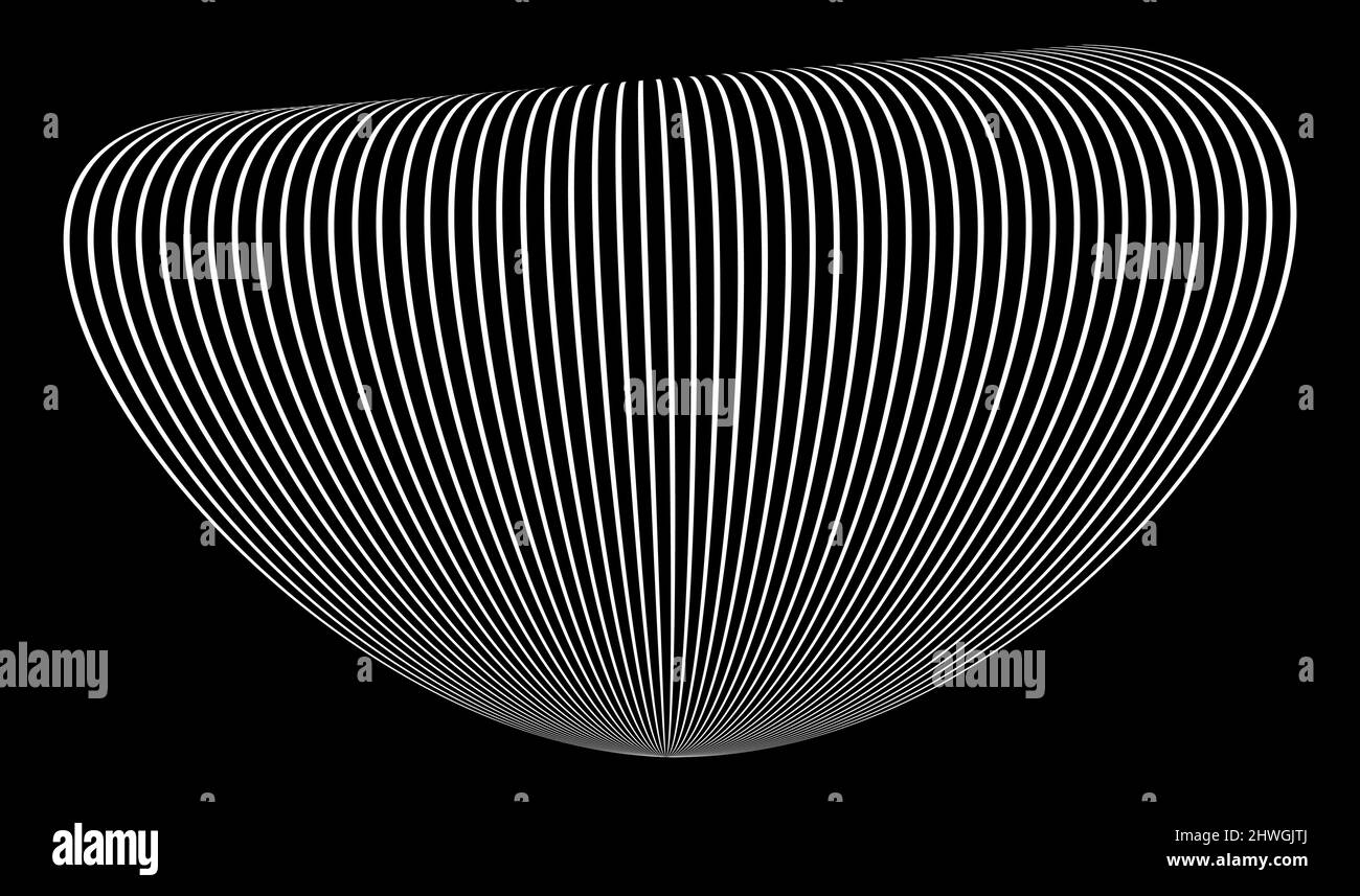 Bent abstract curved lines, stripes element - stock vector illustration ...