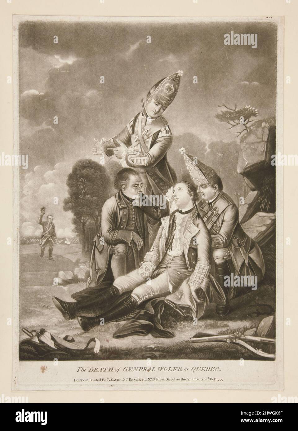 The Death of General Wolfe at Quebec.. Engraver: Unknown Stock Photo ...