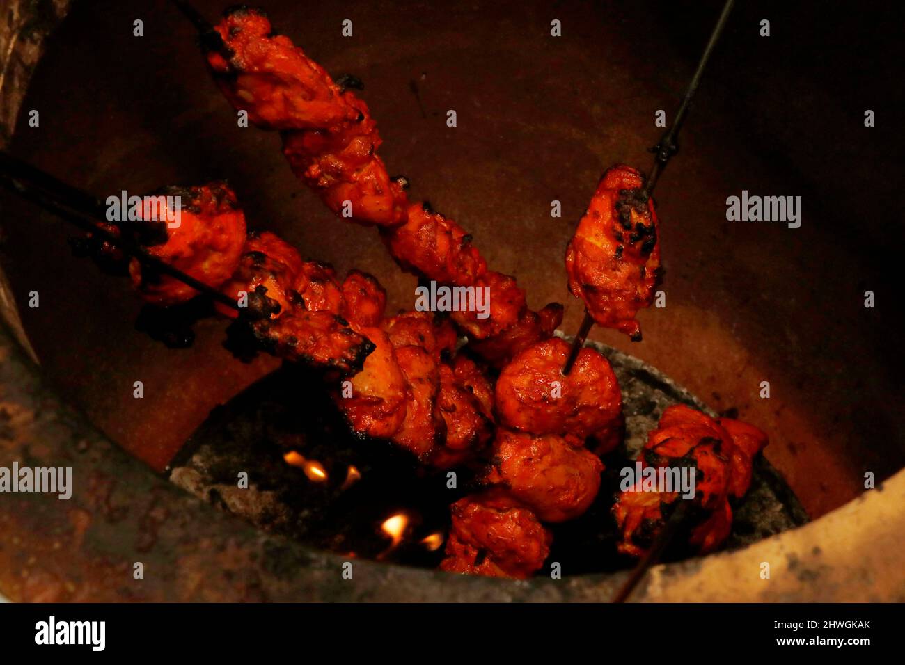 Indian halal chicken kebabs hi-res stock photography and images - Alamy