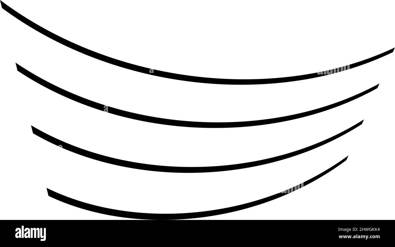 Bent abstract curved lines, stripes element - stock vector illustration ...