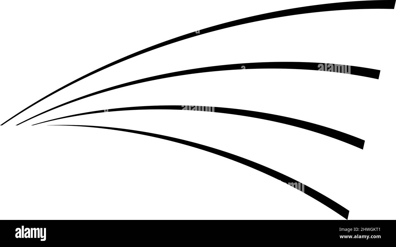 Bent abstract curved lines, stripes element - stock vector illustration ...