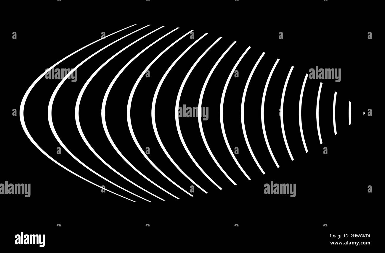 Bent abstract curved lines, stripes element - stock vector illustration ...