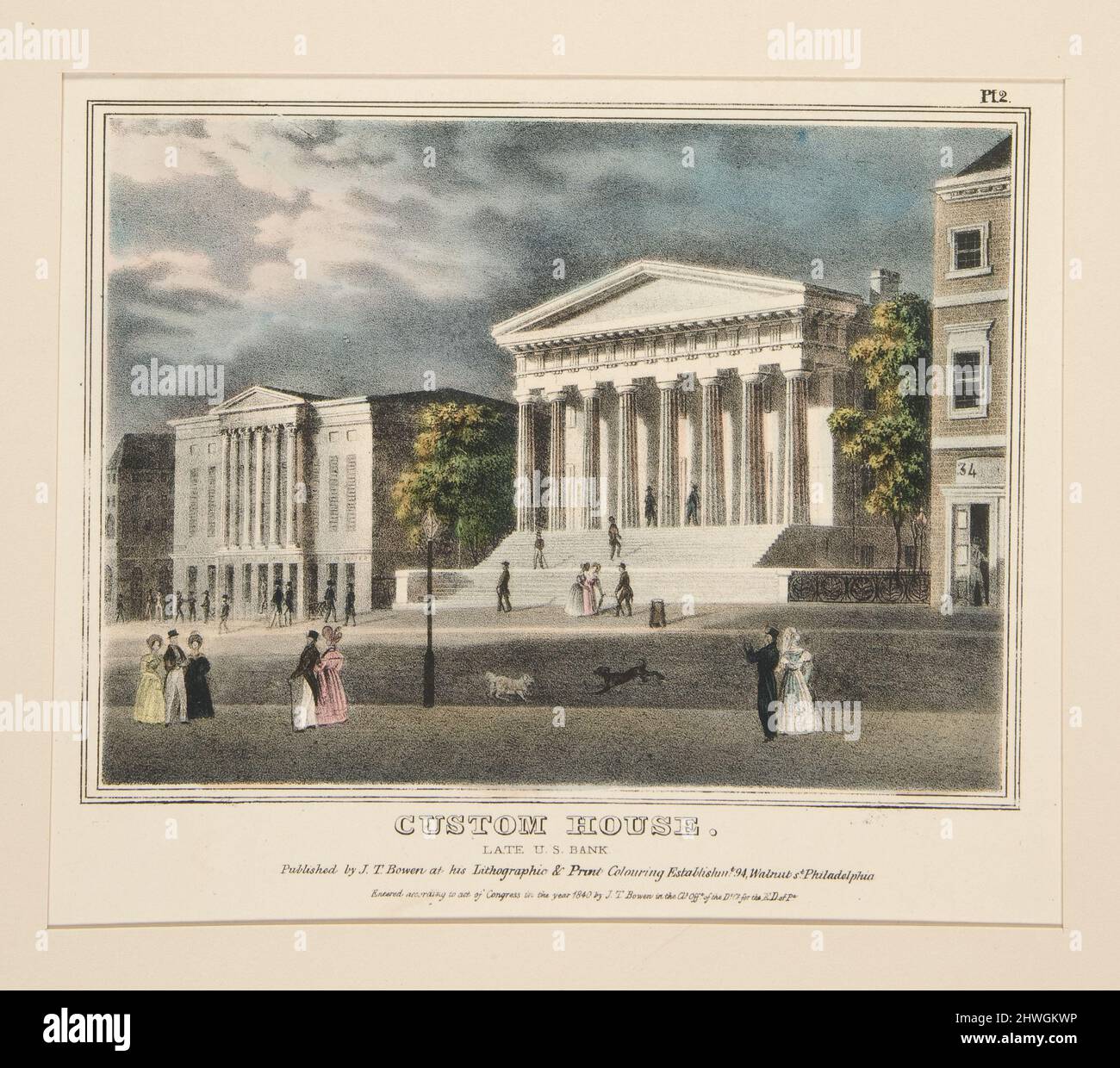 Custom House, Late U.S. Bank from Views of Philadelphia and Its ...