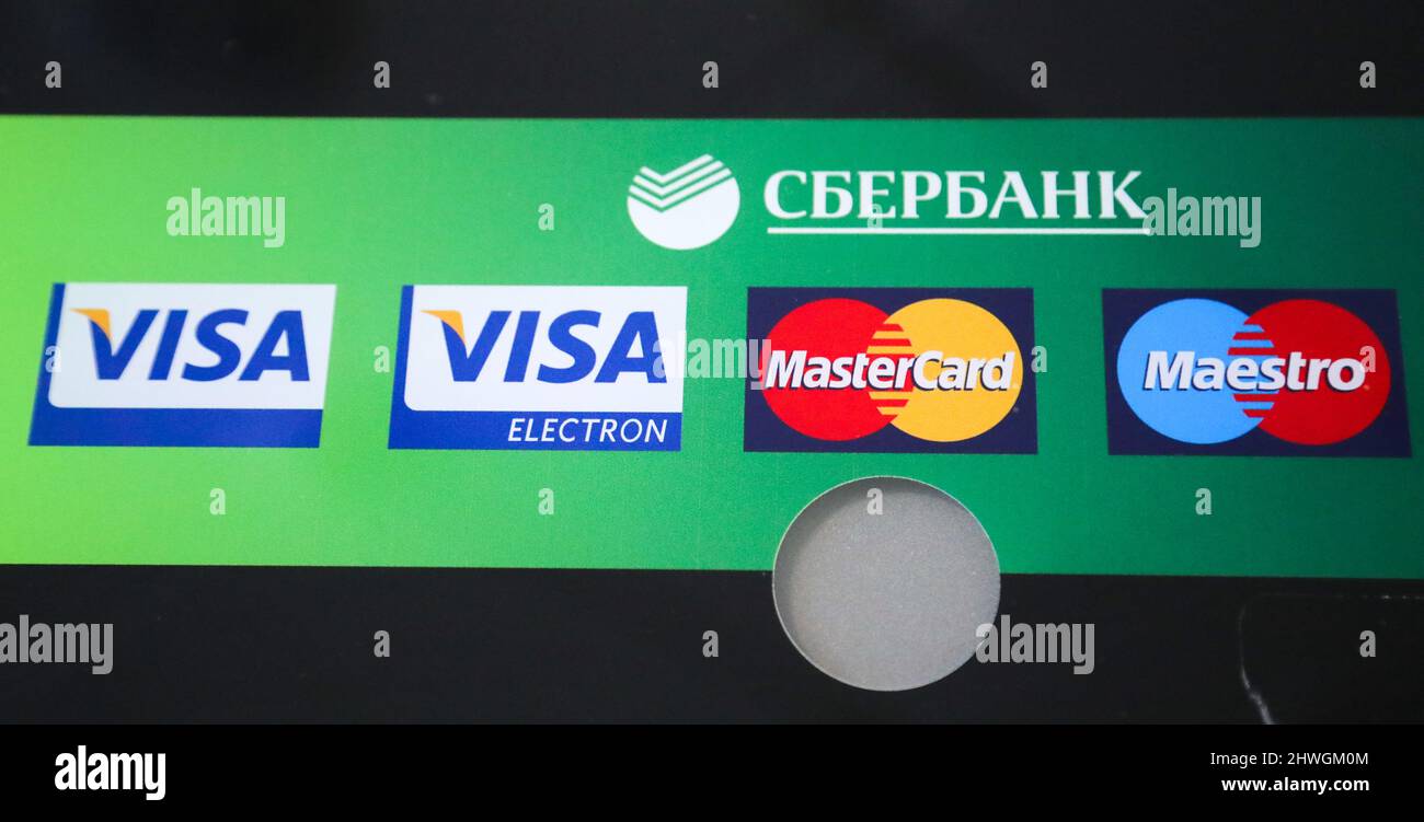 St. Petersburg, Russia. 06th Mar, 2022. The Visa, Mastercard and ...