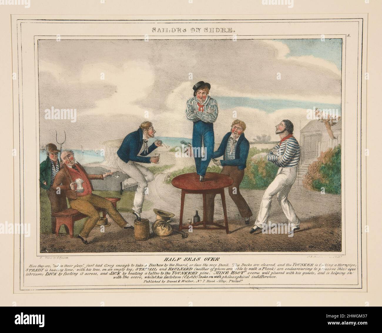 Sailors on Shore. Half Seas Over. 3. Artist: Peter S. Duval, American ...