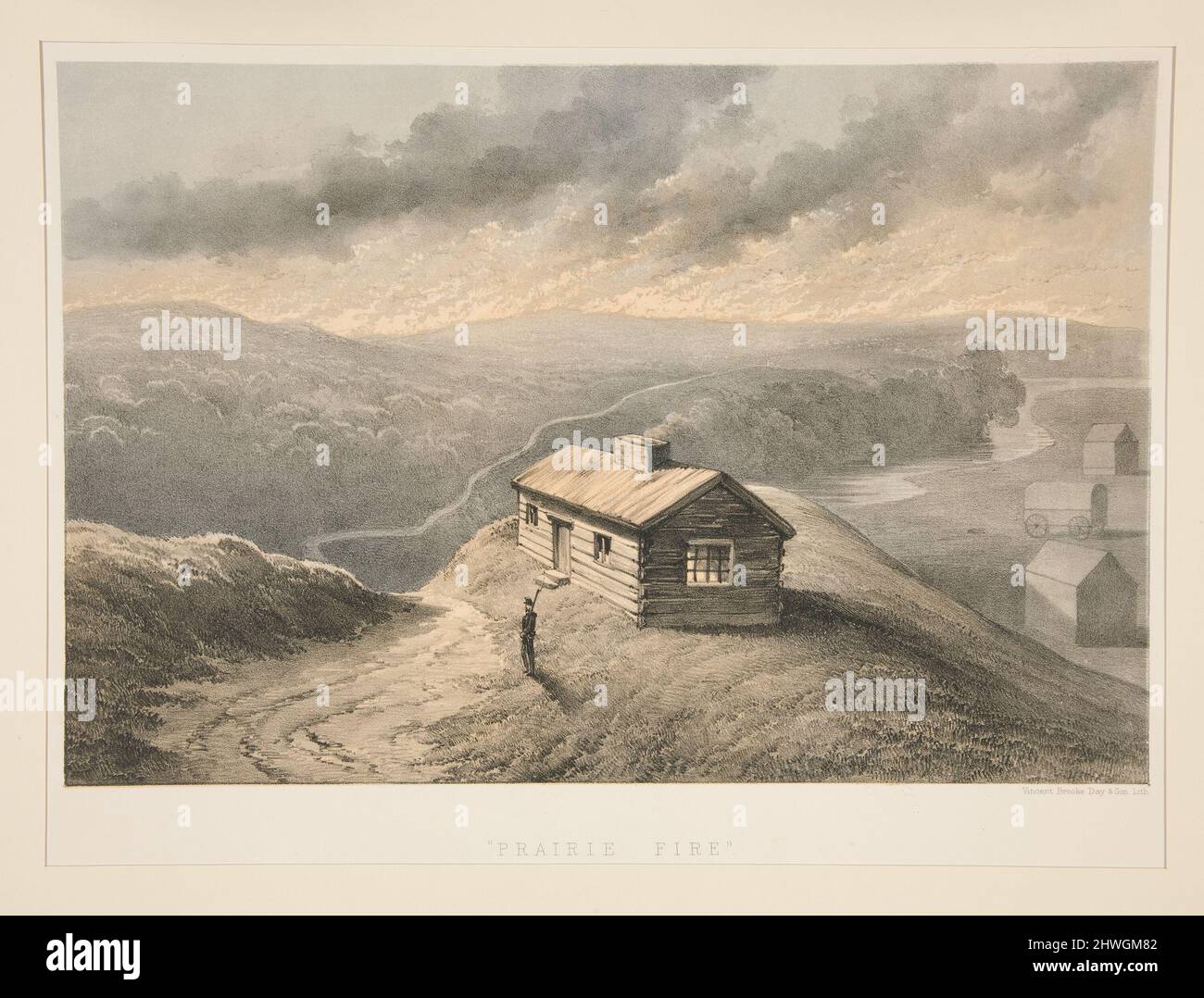 Prairie Fire (seen from Fort Harker), from the series Sporting Scenes ...