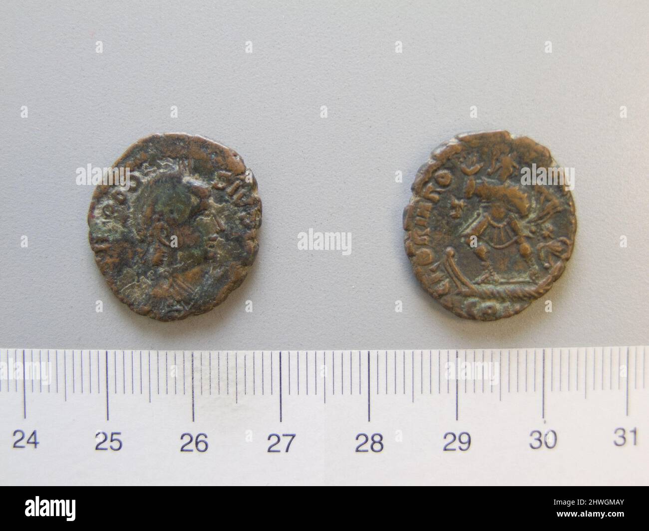 1 Nummus of Theodosius I, Emperor of Rome from Constantinople. Ruler ...