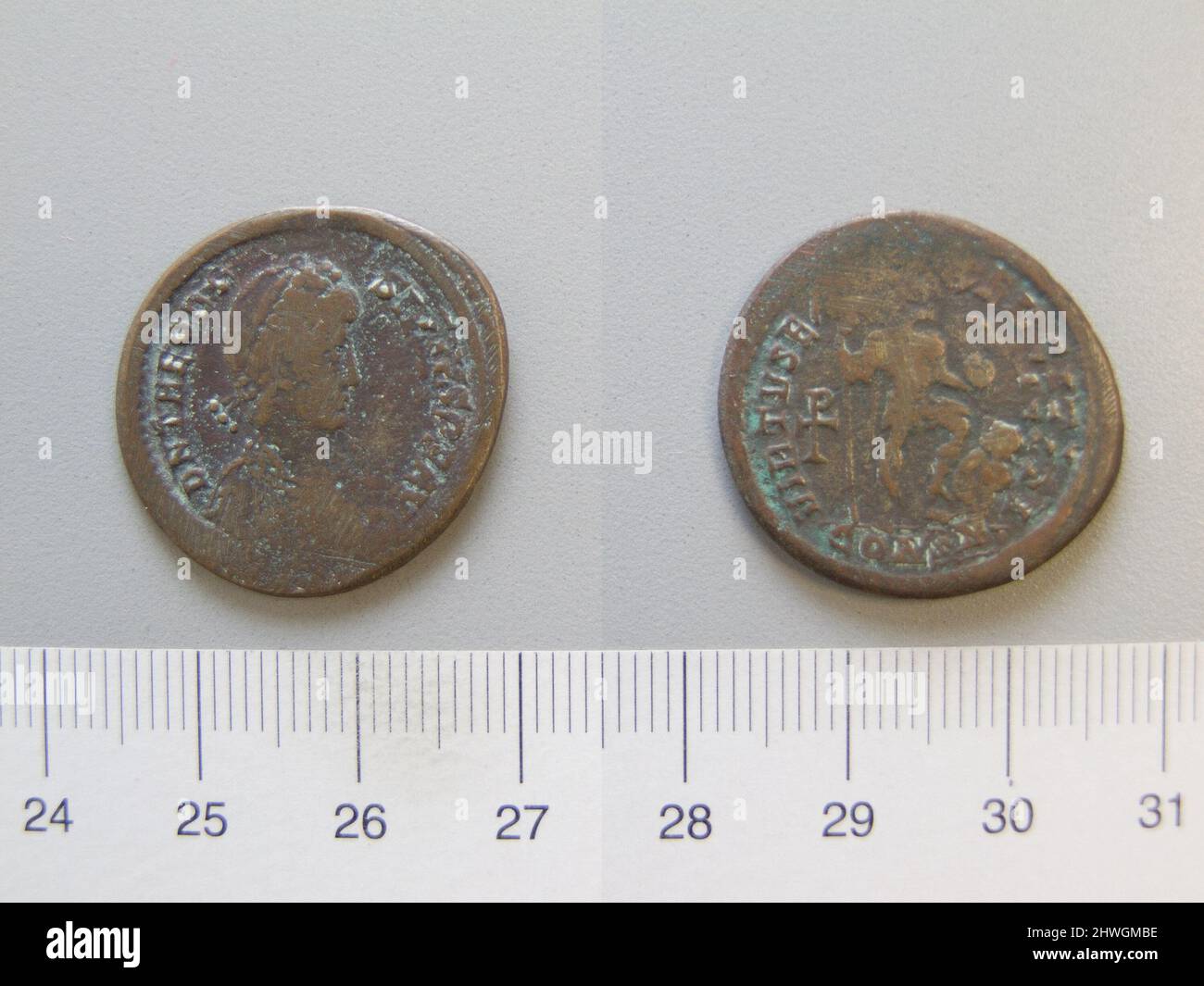 1 Nummus of Theodosius I, Emperor of Rome from Constantinople. Ruler ...