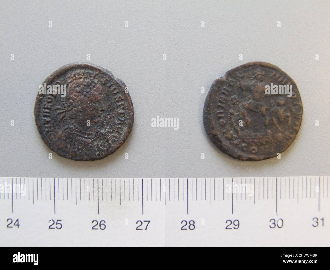 1 Nummus of Theodosius I, Emperor of Rome from Constantinople. Ruler ...