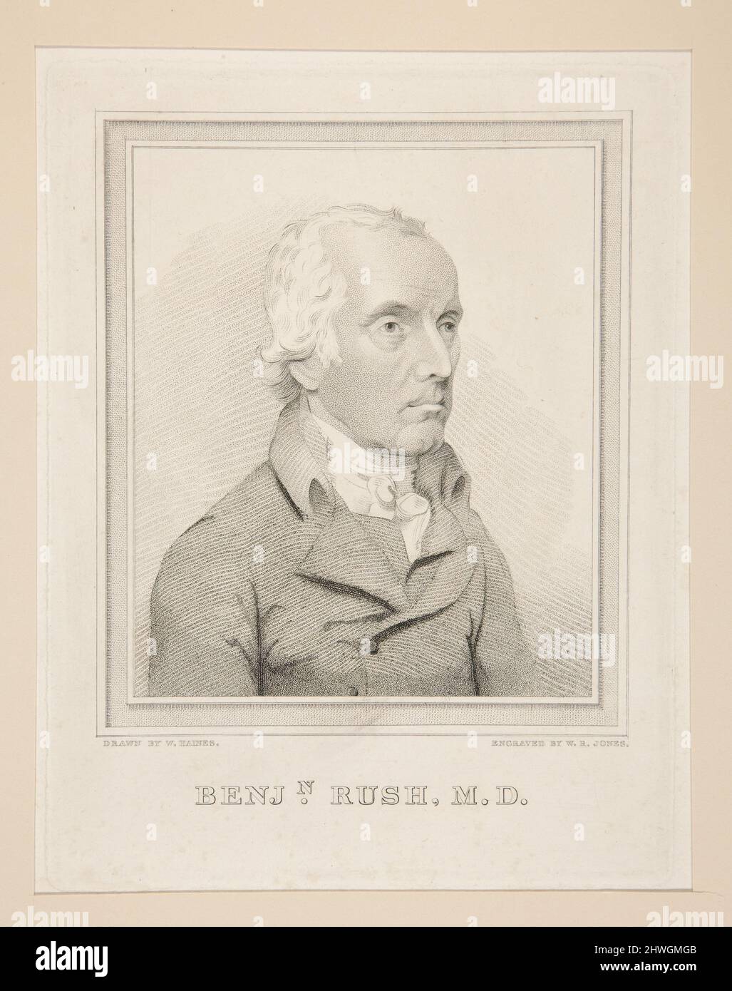 Benjn (Benjamin) Rush, M.D.. Engraver: William R. Jones, American, 1810 ...