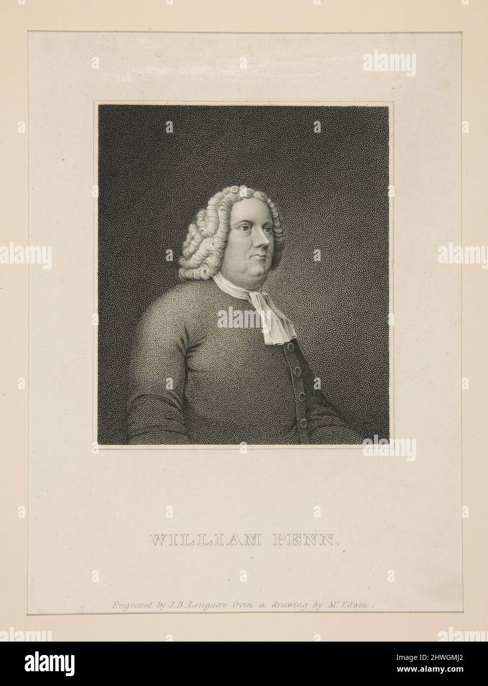 William Penn. Artist: James B. Longacre, American, 1794–1869After ...