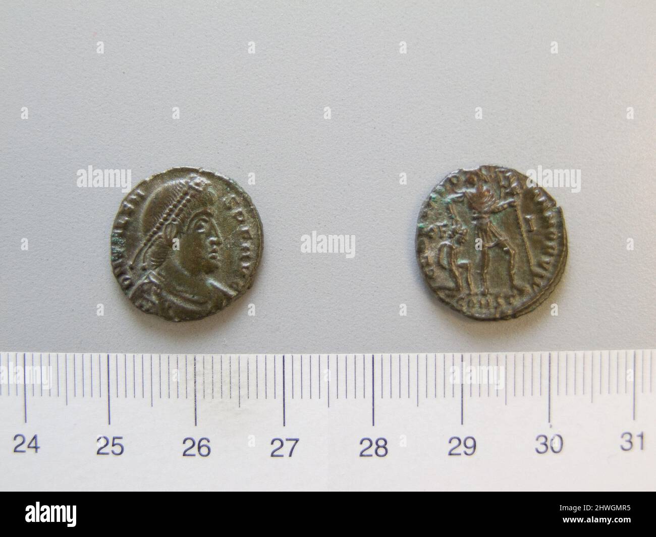Coin of Valens, Emperor of the Roman Empire from Constantinople. Ruler ...