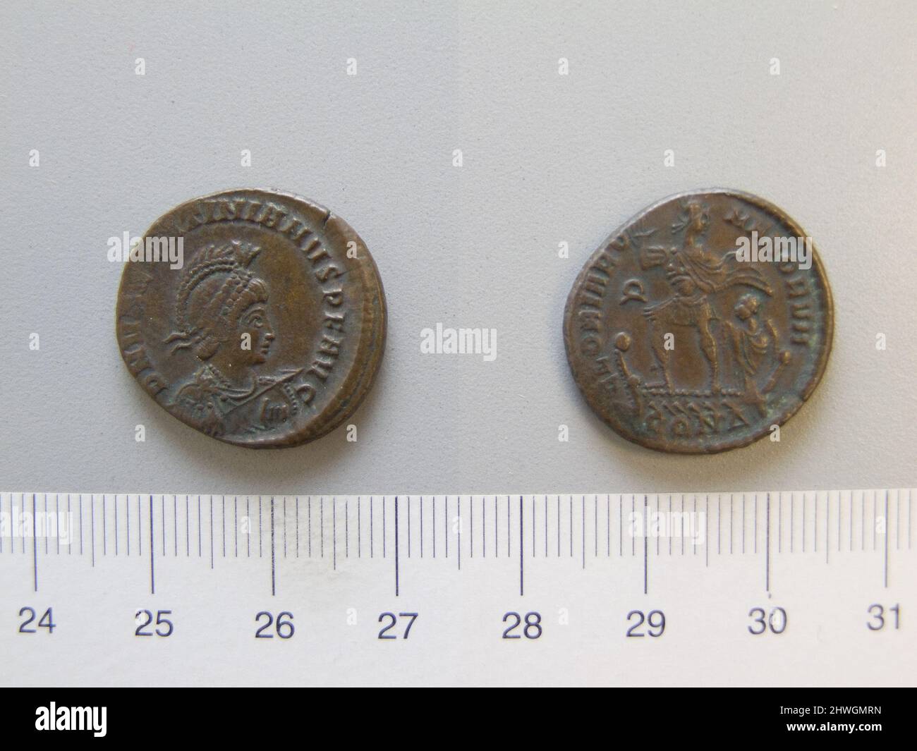 1 Nummus of Valentinian II, Emperor of Rome from Constantinople. Ruler ...