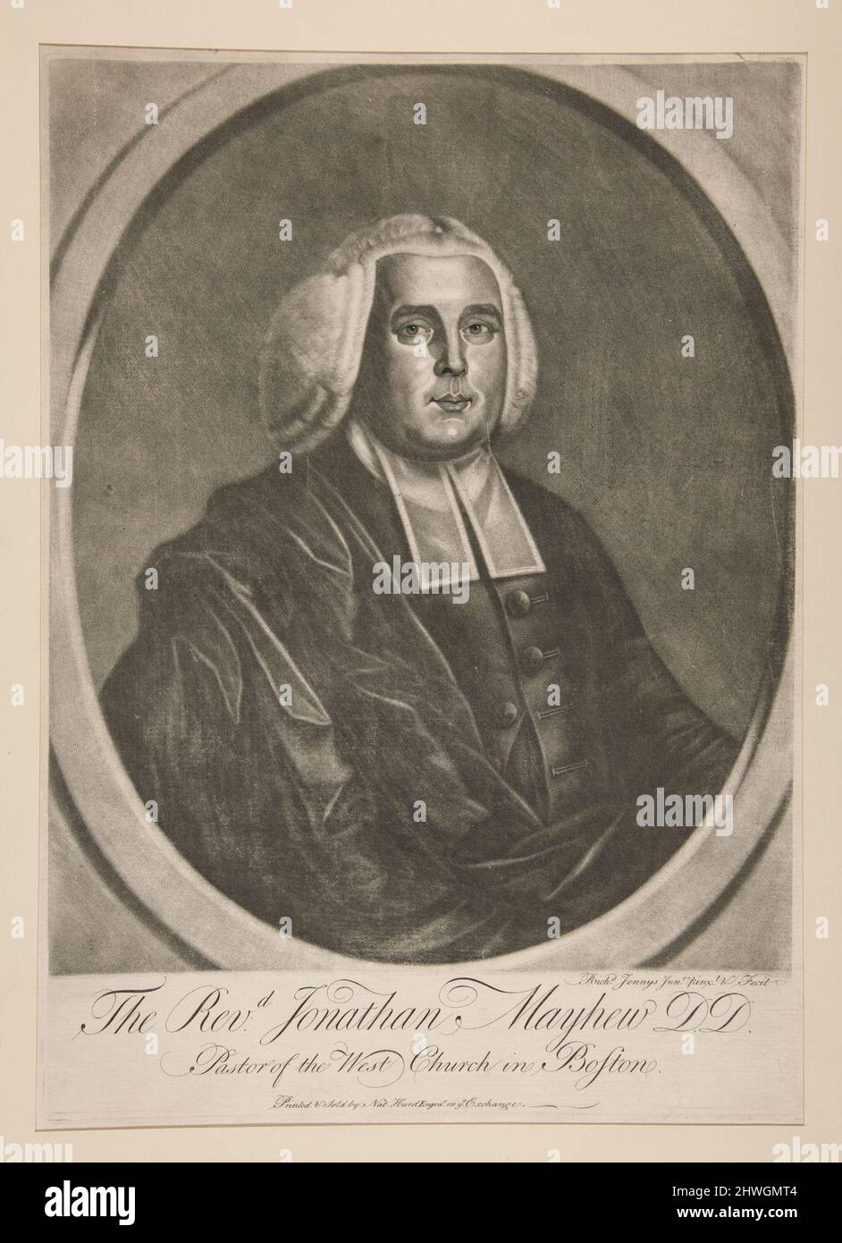The Rev.d Jonathan Mayhew, D.D.. Artist: Richard Jennys, American ...