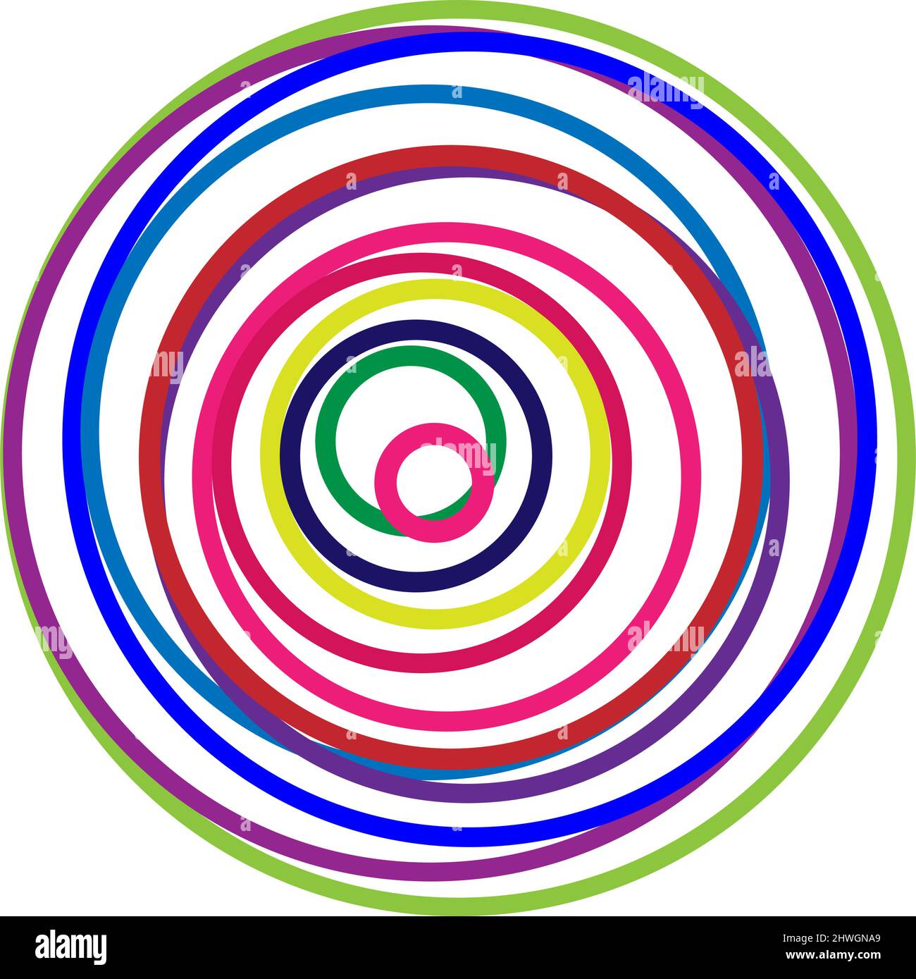 Colorful random circles abstract radial geometric element - stock ...